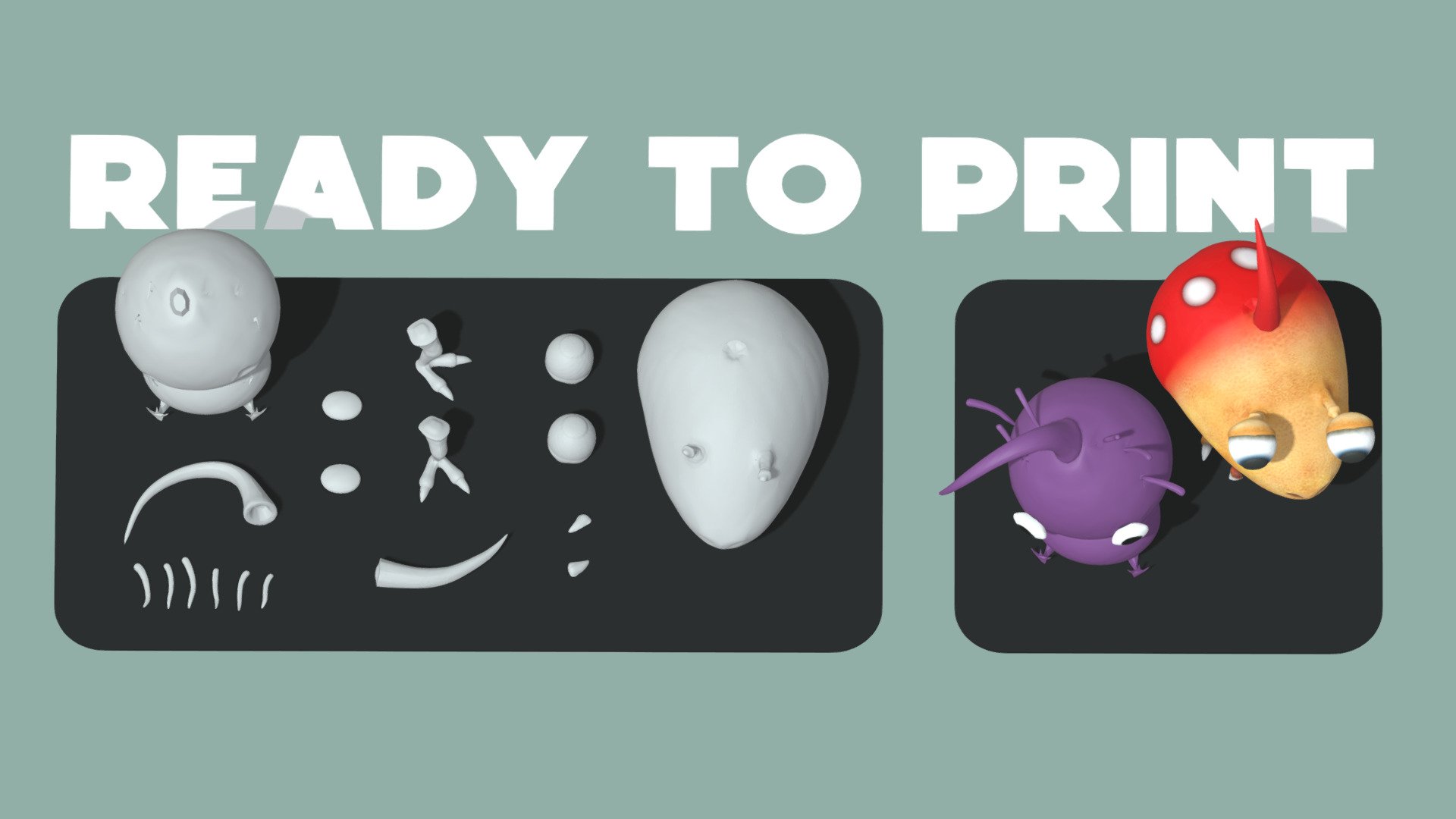 Ready to Print - Purple pikmin and Bulbmin - Buy Royalty Free 3D model ...