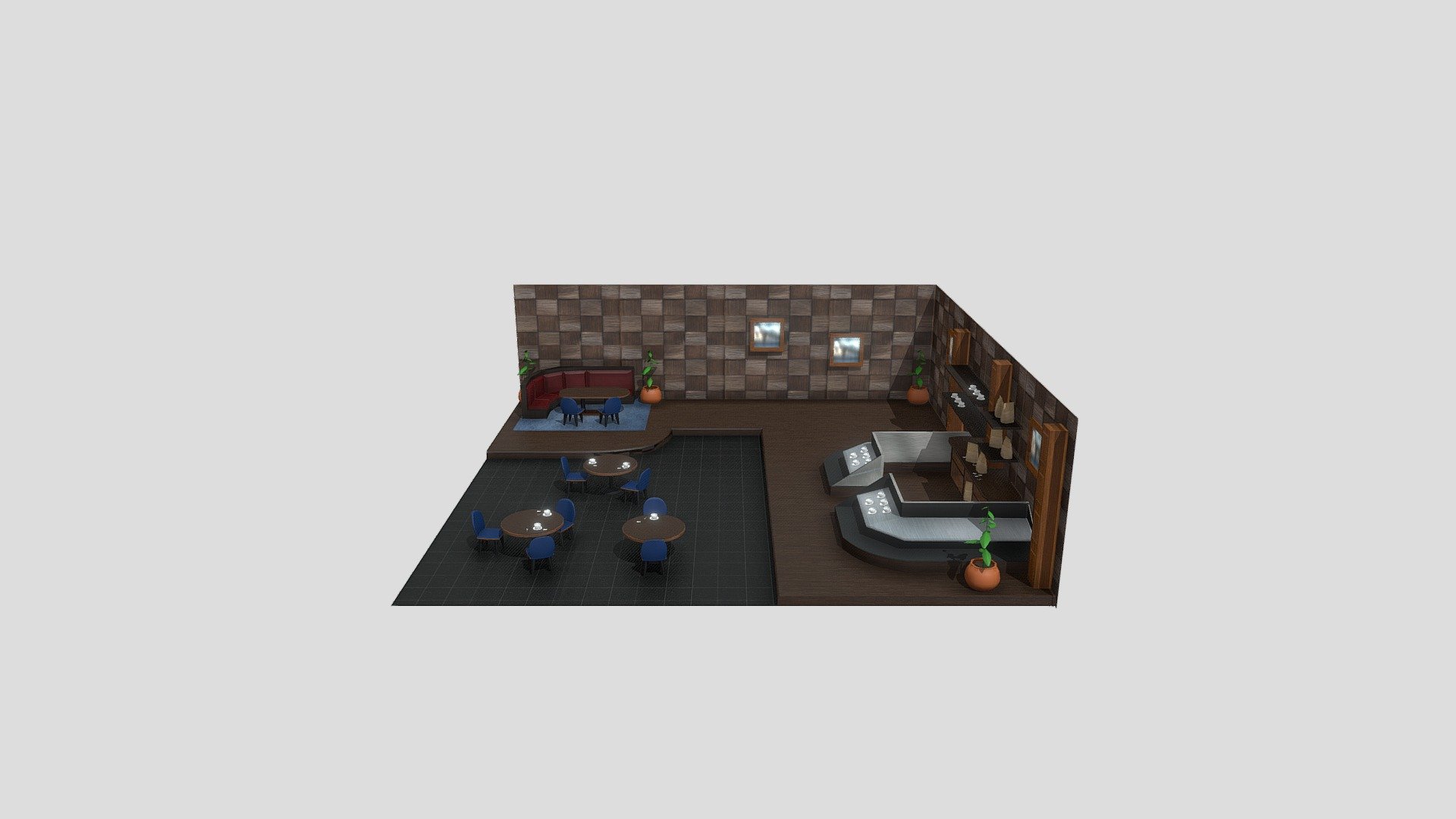 Mini Cafe - 3D model by Ahmad Syafiq (@AhmadSyafiq) [71e839f] - Sketchfab