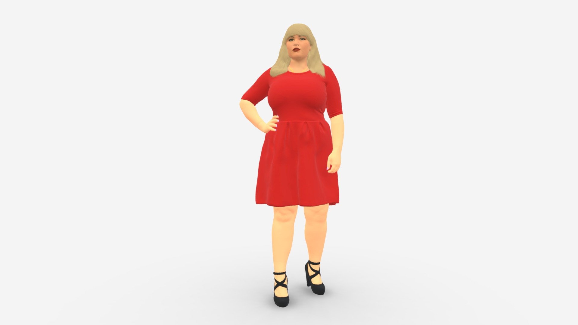 Woman In Red 1016 - Buy Royalty Free 3D model by 3DFarm [71e9e5b ...