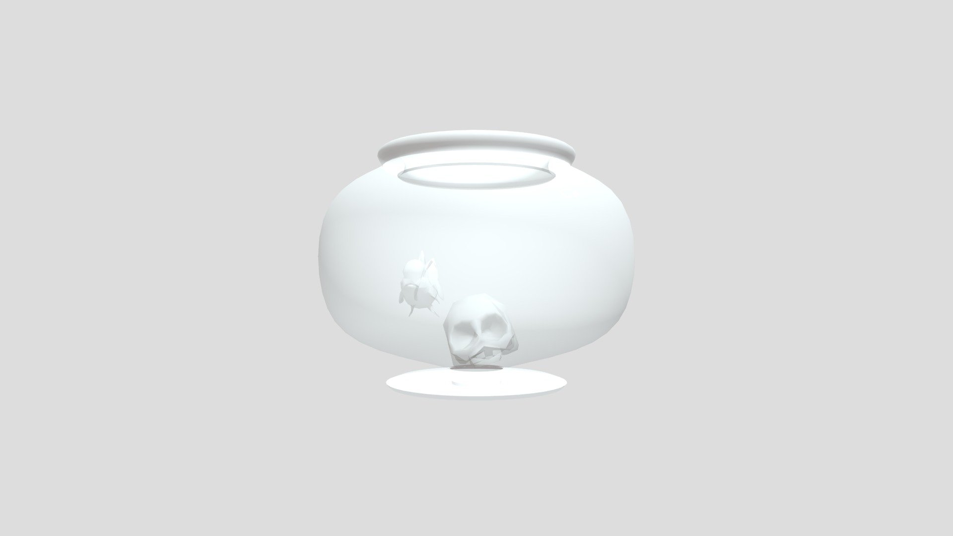 Fish In Bowl With Skull - Download Free 3D model by kaluek [71edb24 ...