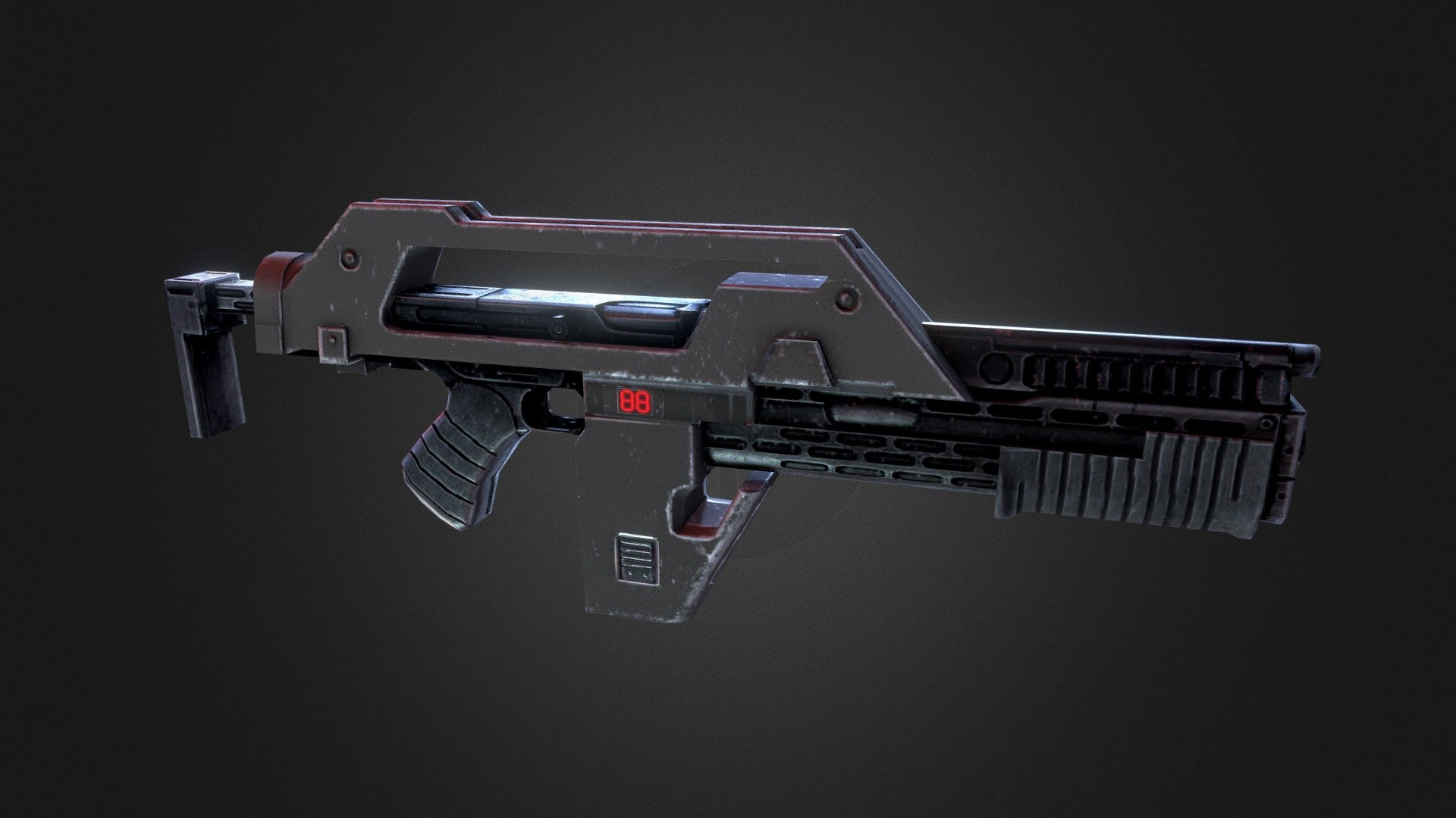 Aliens - Armat M41A Pulse Rifle Low Poly - 3D model by Augh (@augh3d ...