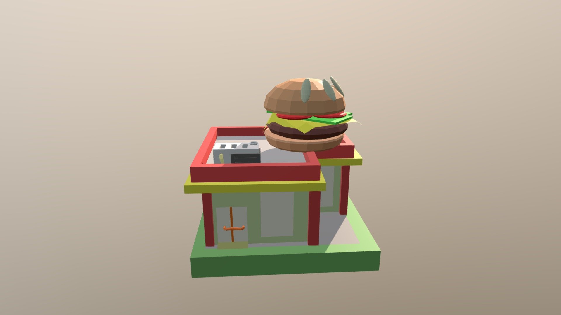 Low Poly Burger Shop - 3D model by angelcarusiart [71fa87f] - Sketchfab