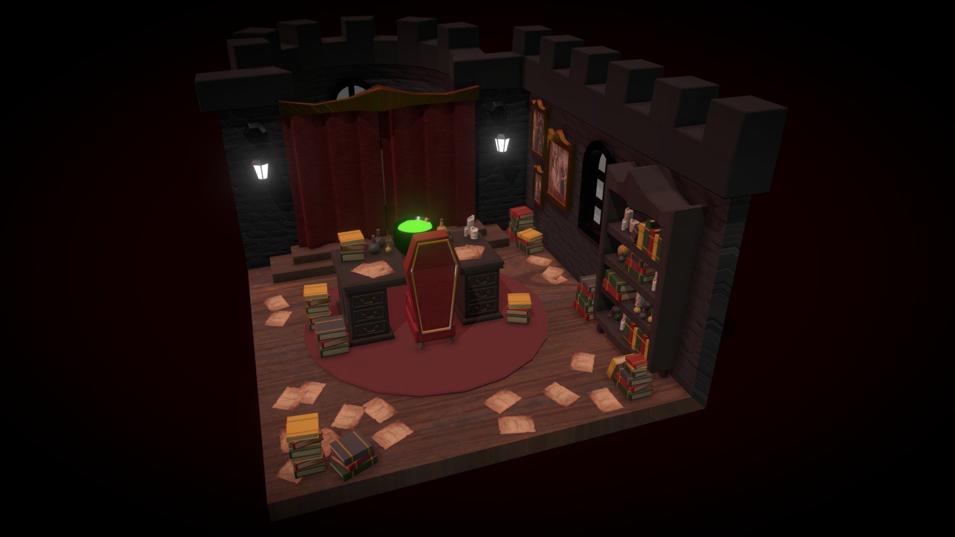 Assignment 2 - Vampire Room - 3D model by jazmin.breadley [71fc9c4 ...