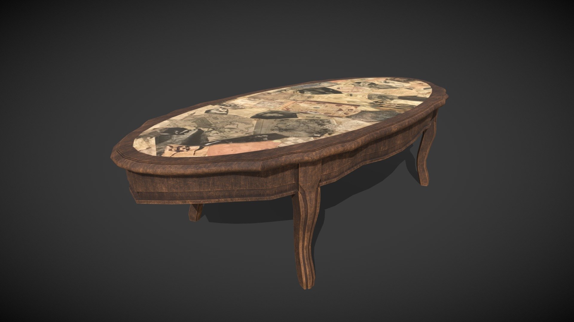Old Antique Coffee Table - 3D model by Inukshuk Art (@justinhallemann ...