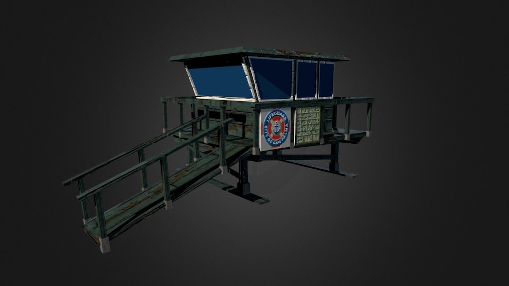 Lifeguard post - 3D model by Evangeline (@EvametryE) [720d6d8] - Sketchfab