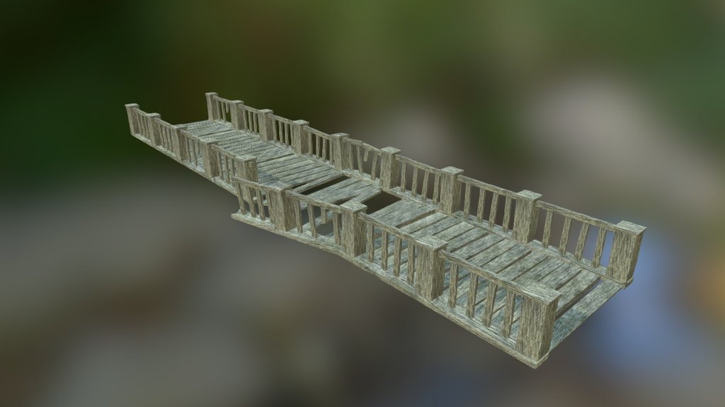 Broken bridge - 3D model by agnesmarin [720de4e] - Sketchfab