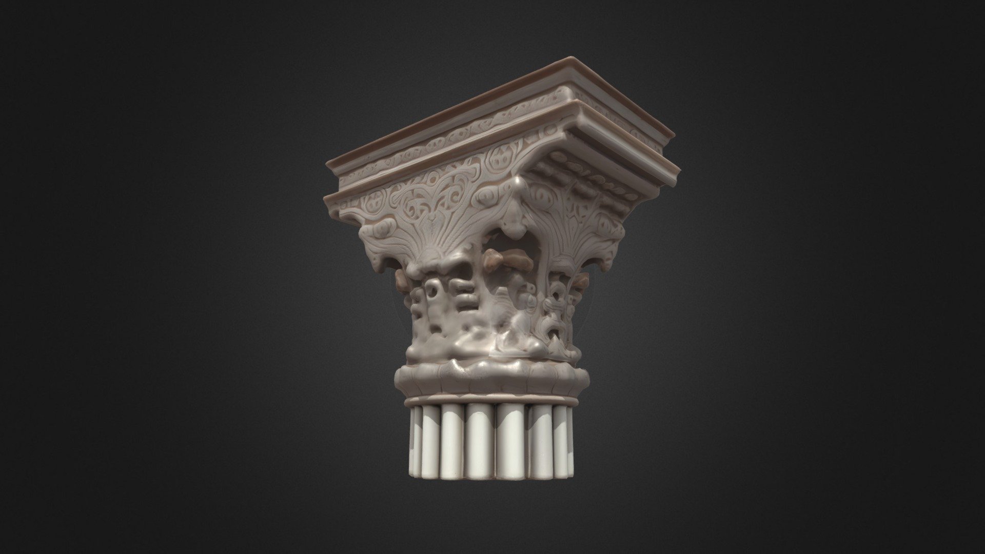 Ornate architectural column capital - Download Free 3D model by ...