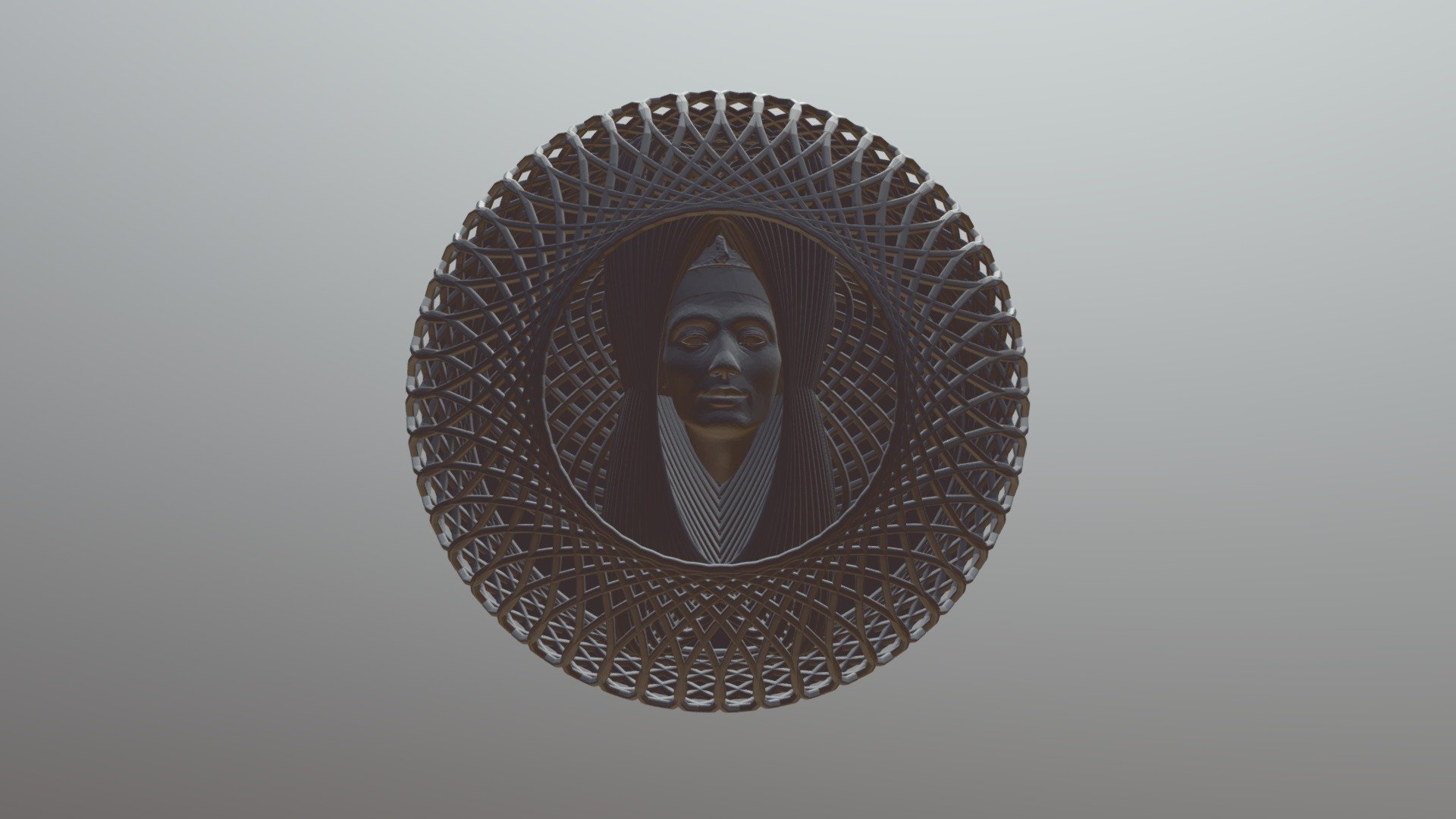 Enneper Flower Curve Art + Nefertiti (001c) - 3D model by fluiddesigner ...