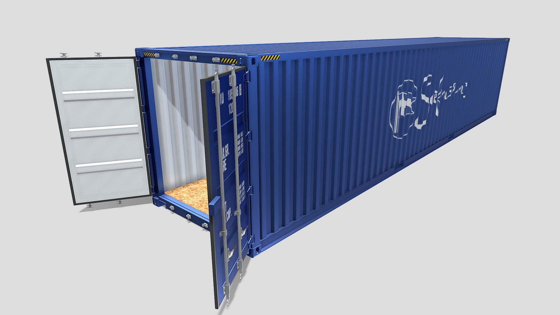 40ft Shipping Container Safmarine v2 - Buy Royalty Free 3D model by ...
