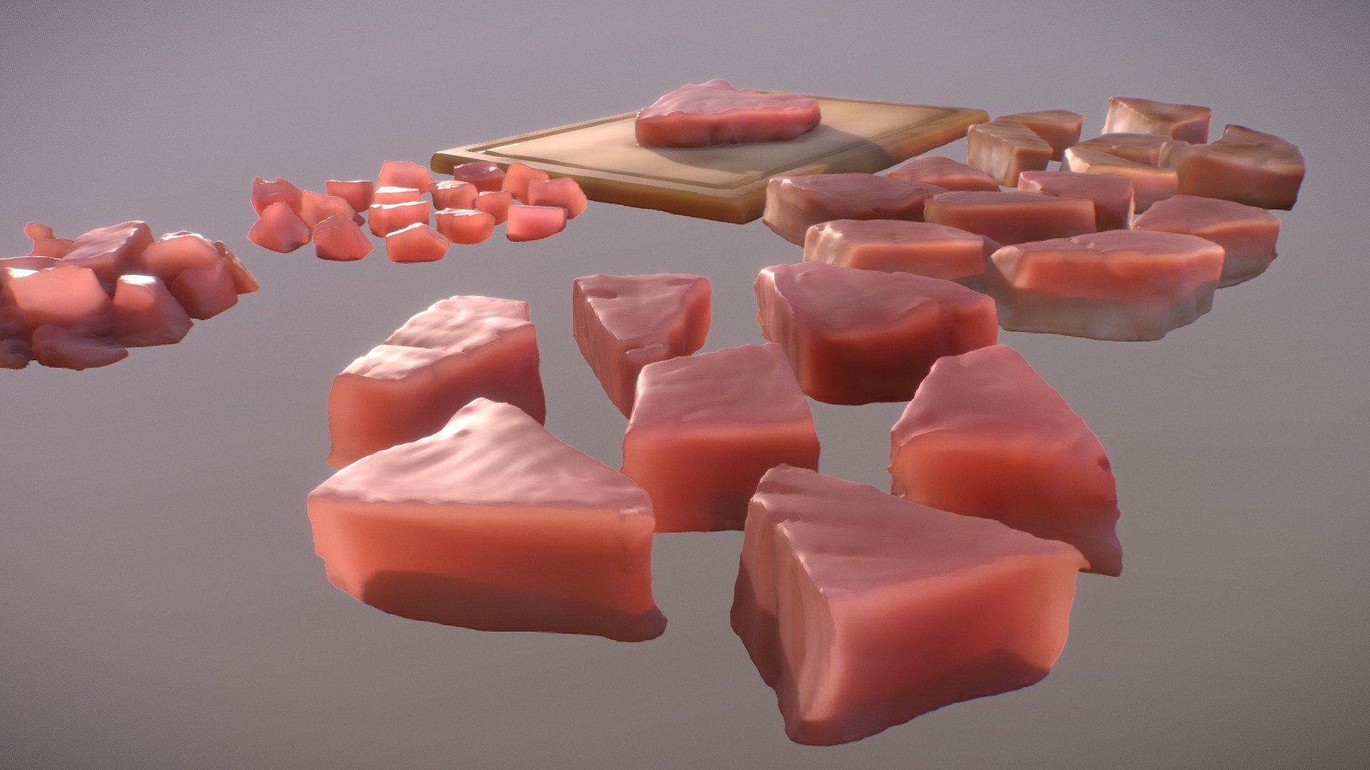 Tuna Meat - Steak Raw Cooked Chopped - 3D model by Reality Scanning ...