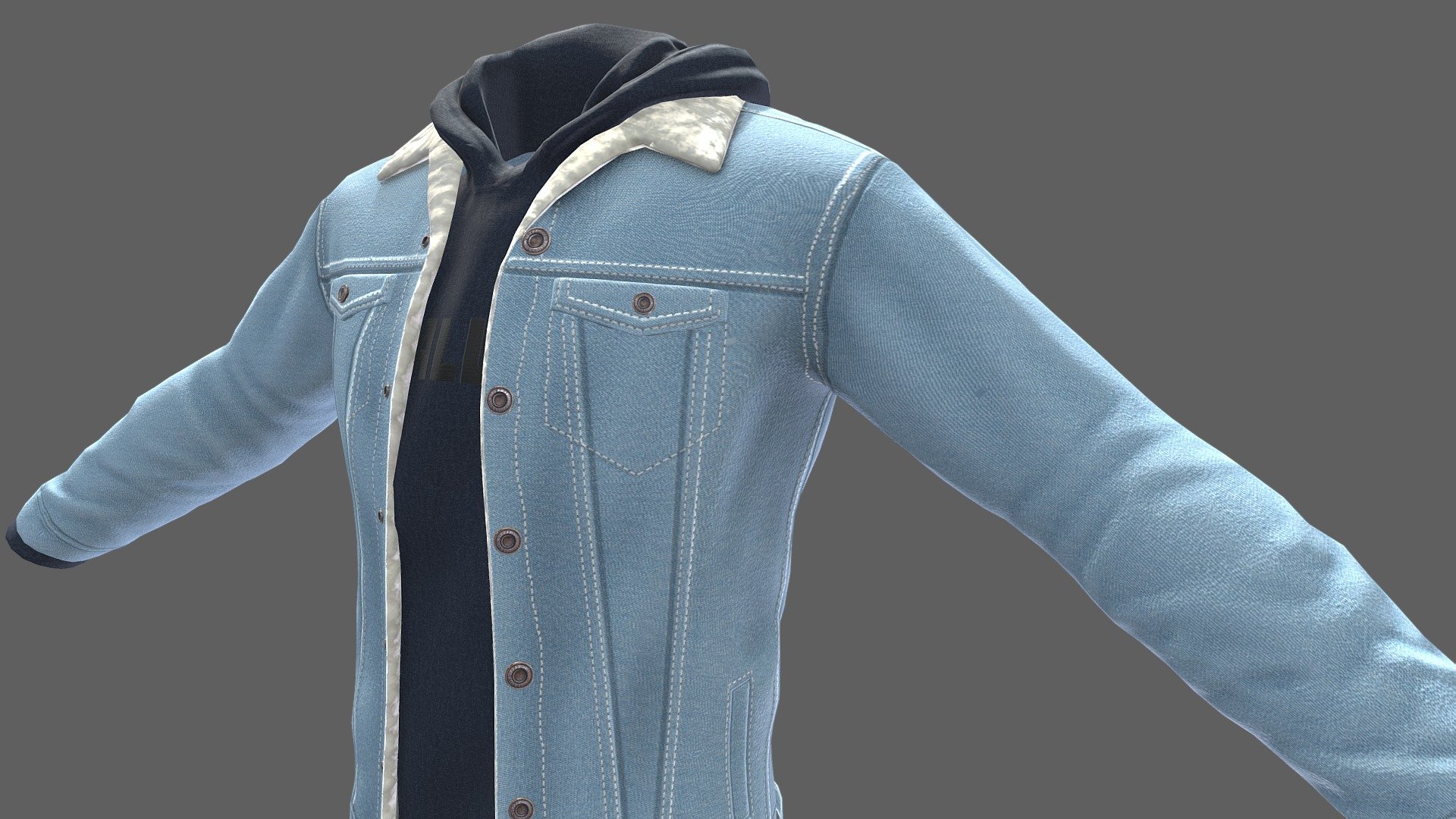Denim Jacket and Sweater Pullover - 3D model by Tristen Piert ...