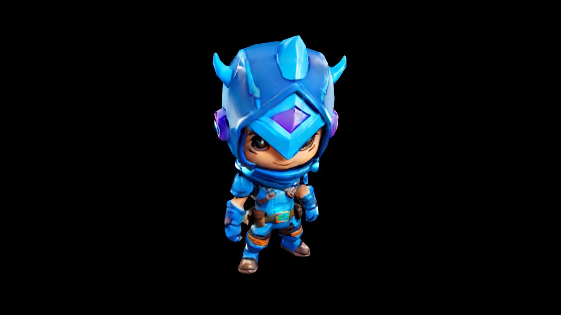 Doomslug, a blue armored figure with horned helm - Download Free 3D ...