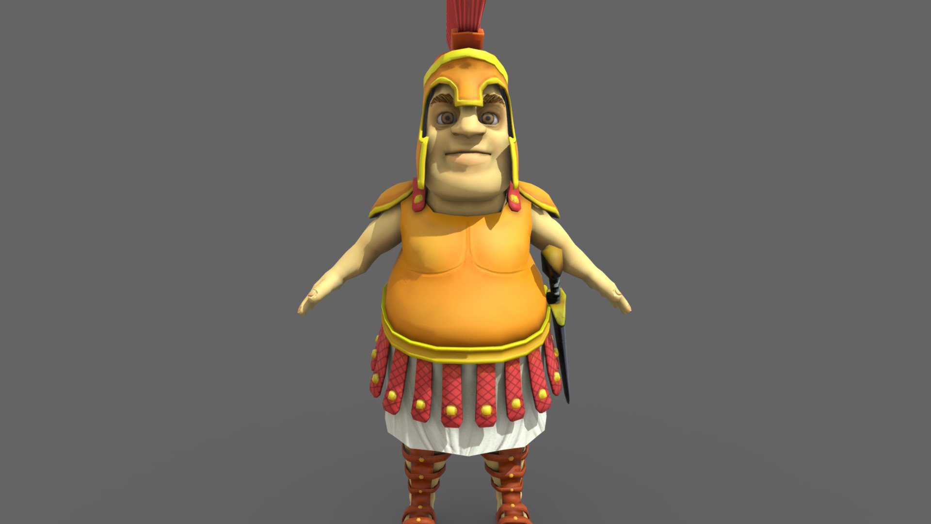 Stylized Fat Roman Soldier Character Low Poly - Buy Royalty Free 3D ...