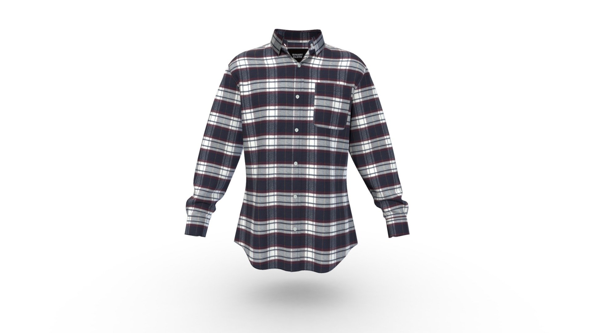 Men Classic Flannel Long Sleeve Shirt - Buy Royalty Free 3D model by ...