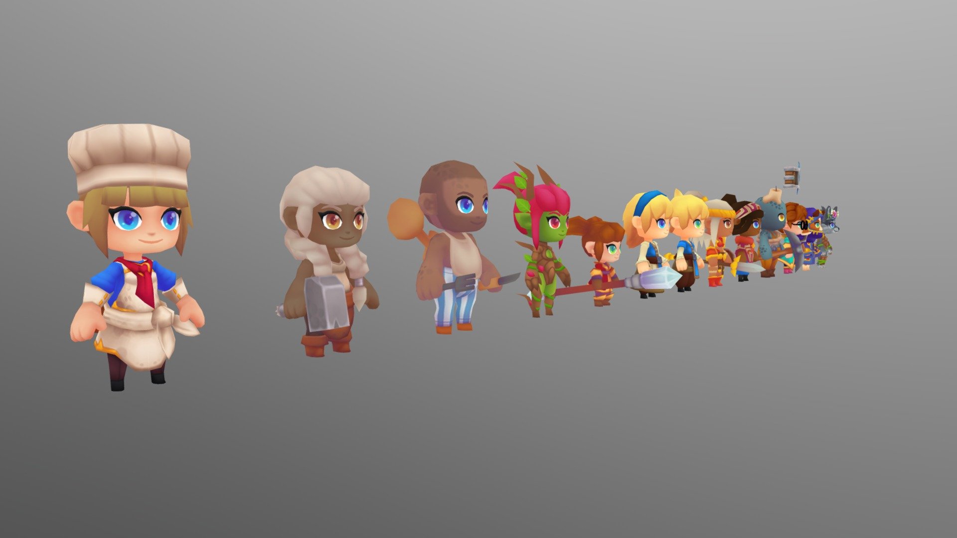 Character Lineup - 3D model by Zita Lakner (@lakner) [7243066] - Sketchfab