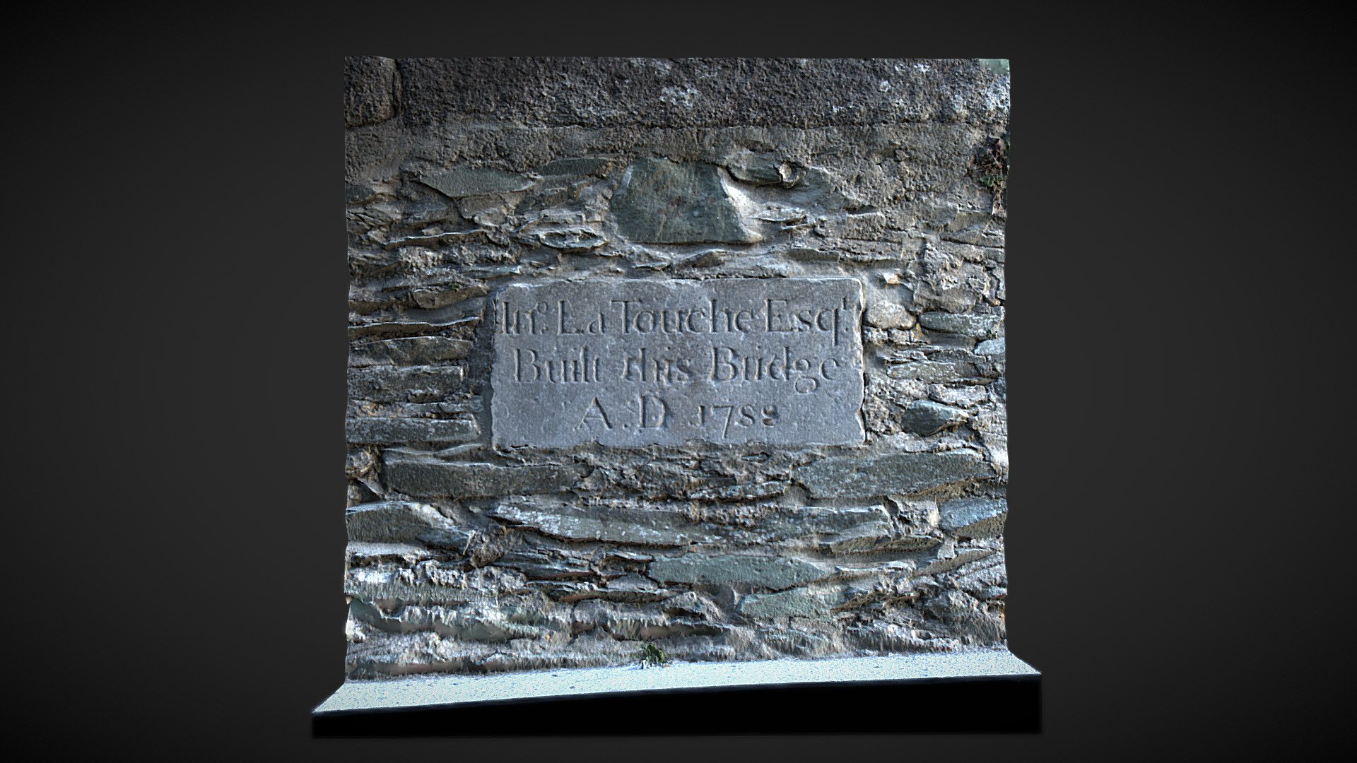 Carnalway Bridge La Touche Plaque 1788 - 3D model by Co. Kildare ...