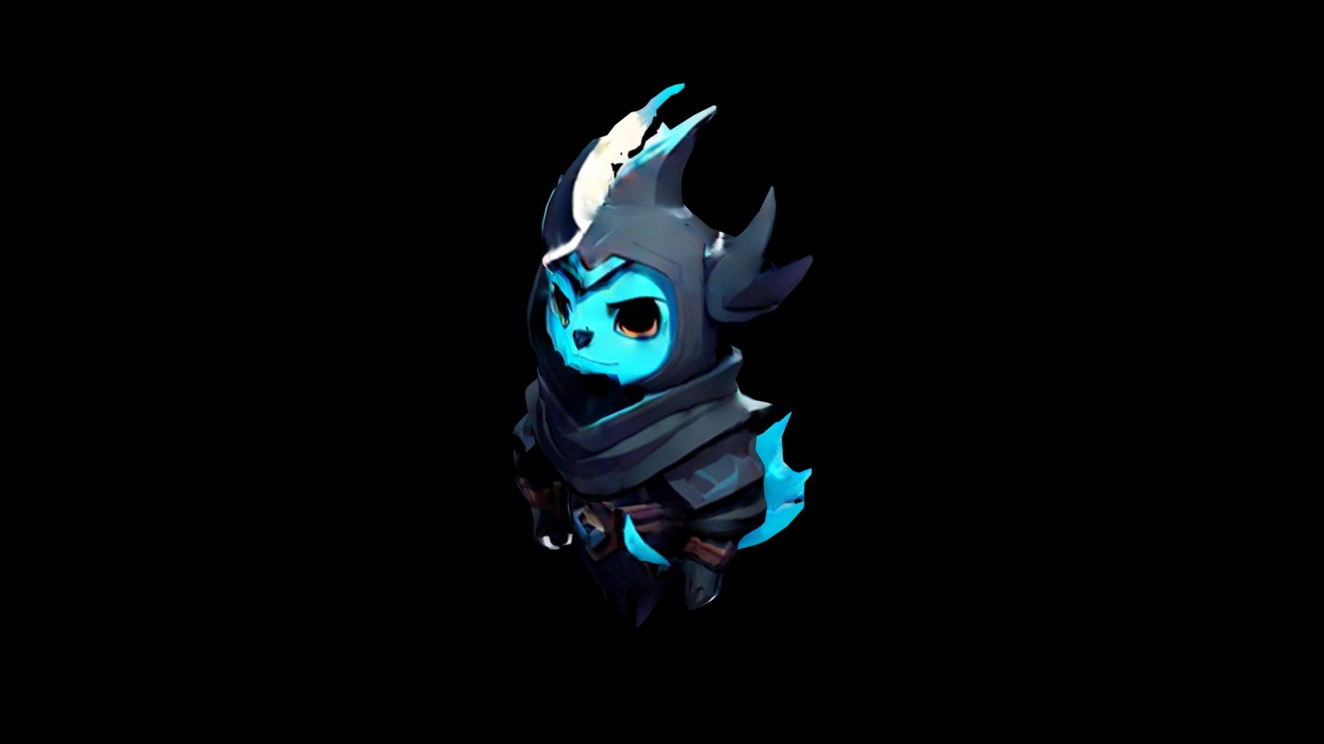 A cartoon-style character with blue skin and hor - Download Free 3D ...
