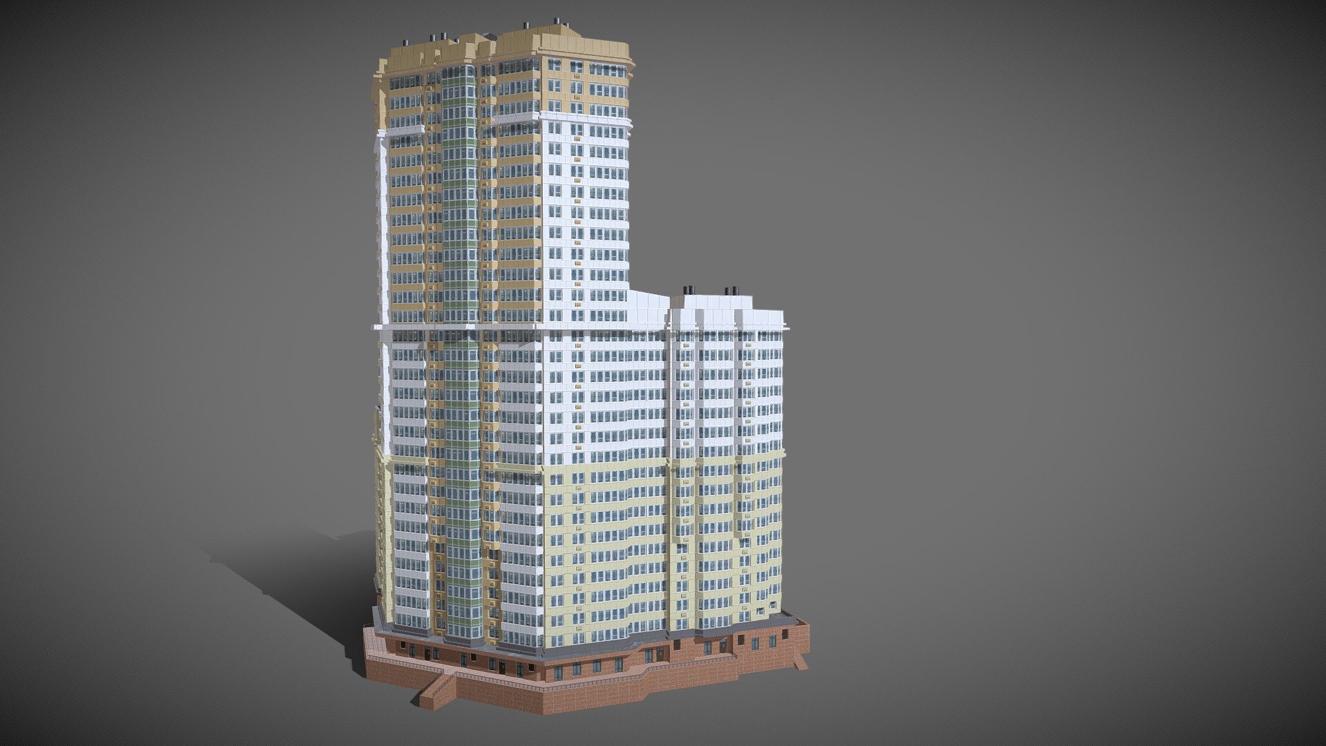 Multi-storey residential building in Moscow - 3D model by Medv3D ...