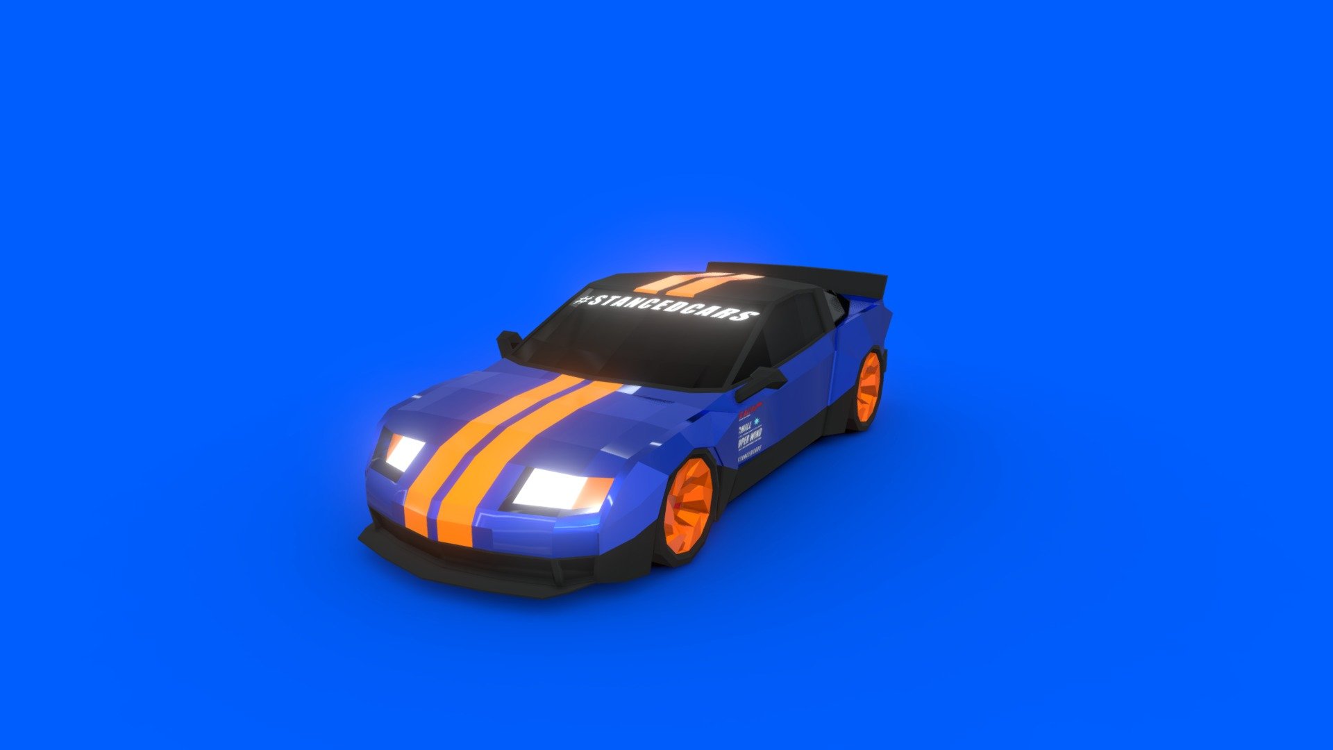 Low Poly Car Muscle Car 2 (stanced) - Download Free 3D model by the 86 ...