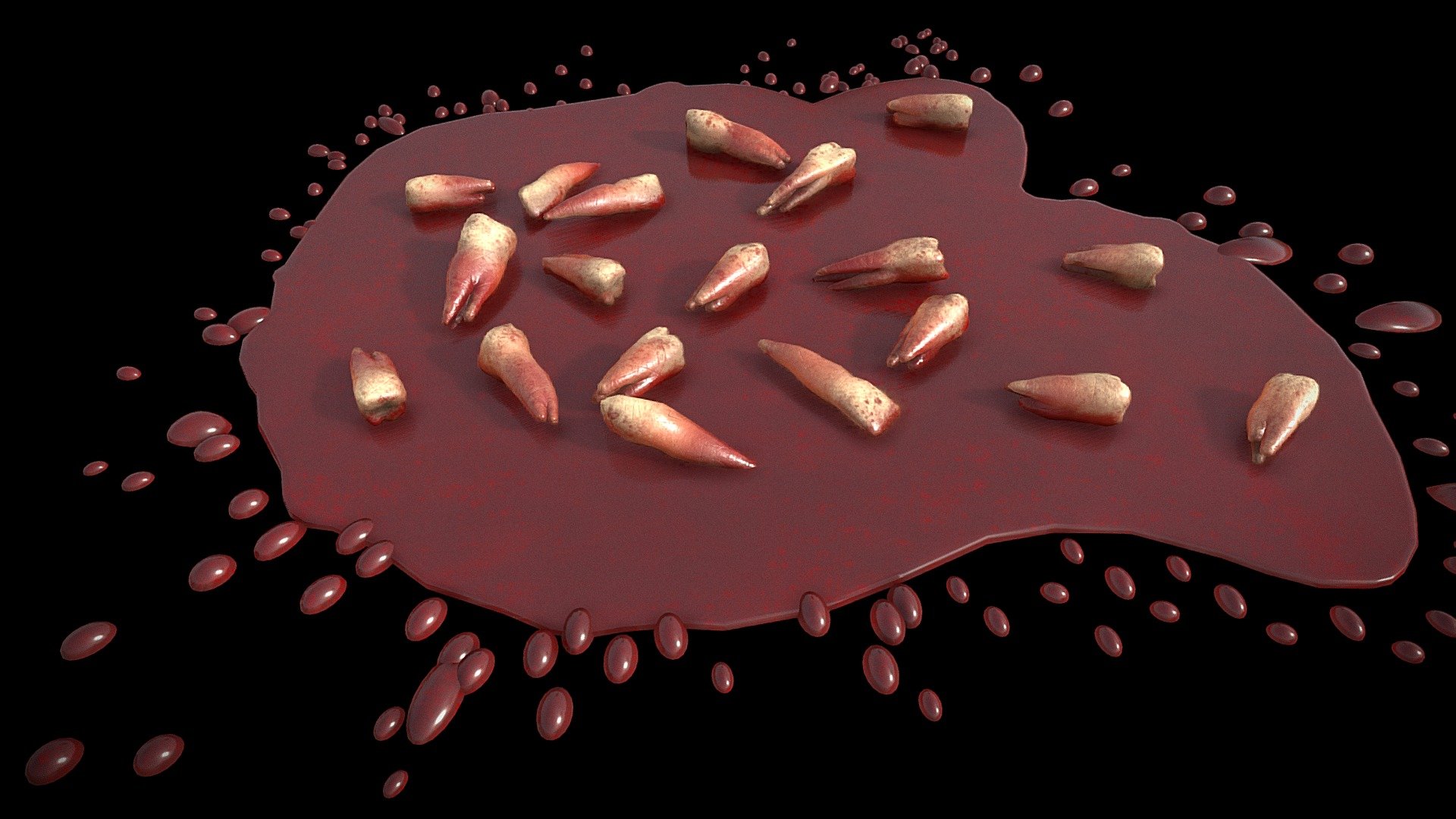 Teeth_Bloody_Pile_FBX - Buy Royalty Free 3D model by ...