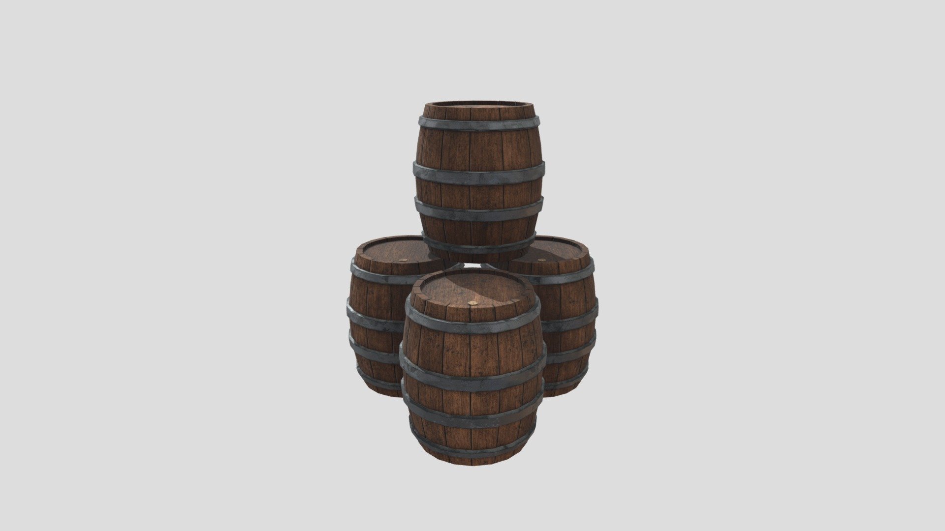 wooden barrels - 3D model by Yazan Alfa (@azoar) [7281be8] - Sketchfab