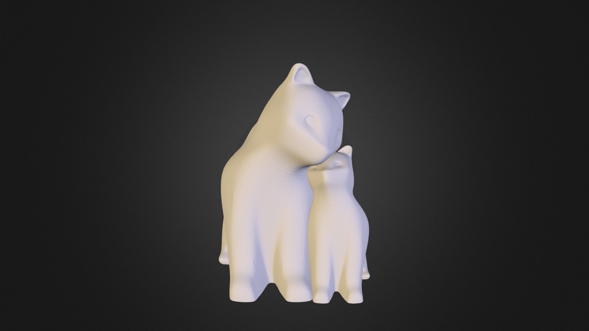 cuddling-cats - 3D model by makeo [7286d9b] - Sketchfab