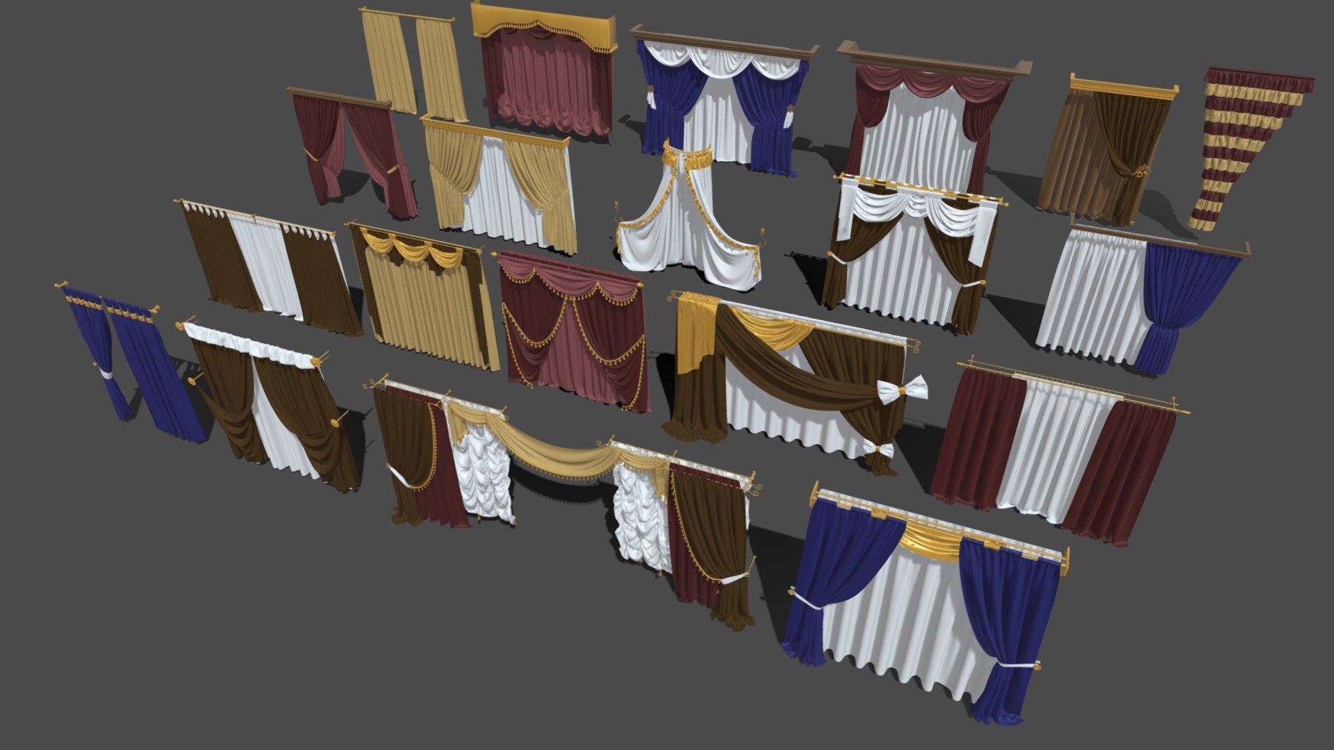 Curtains - part - 1 - 20 pieces - 3D model by 3d.armzep [7288df5 ...