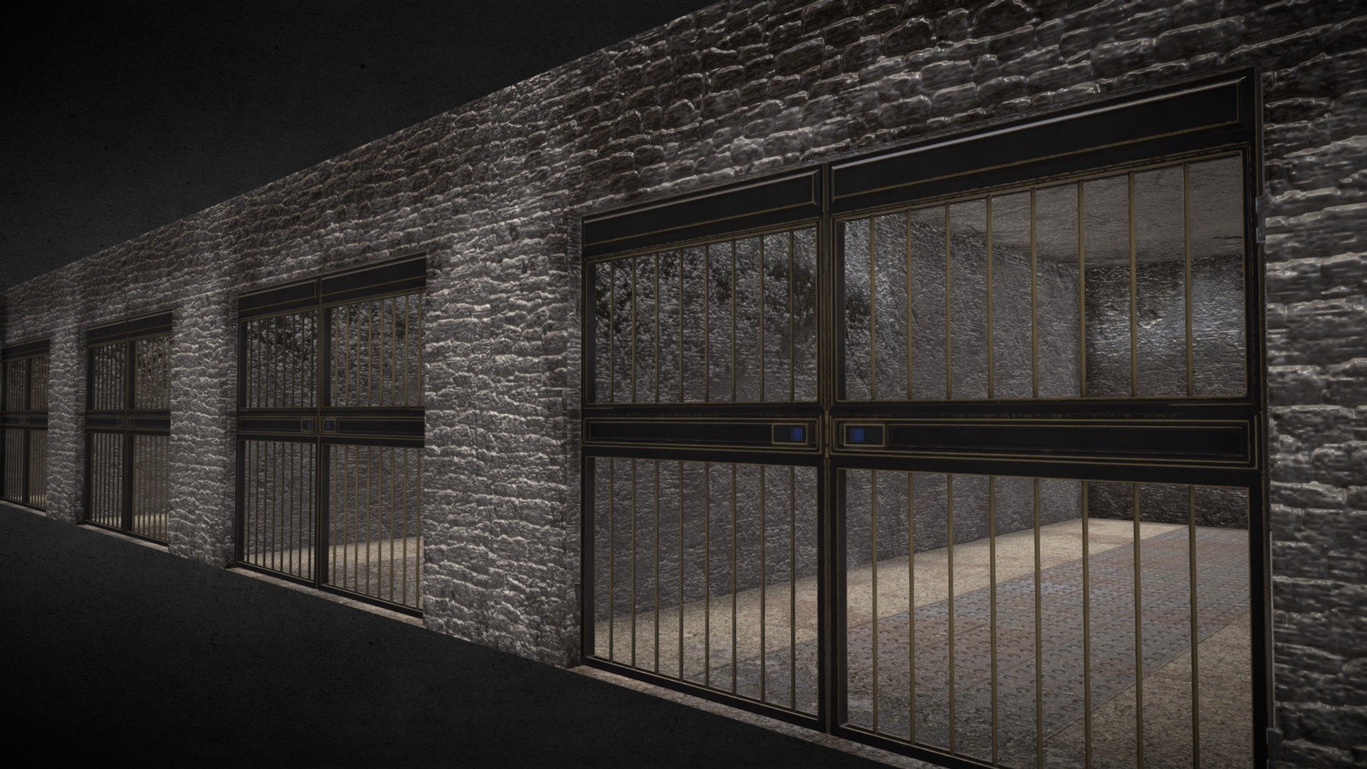 room prison Building Metal door low poly - Download Free 3D model by ...