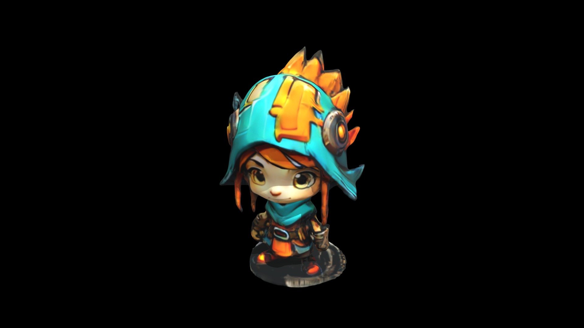 a cartoon character wearing a blue and orange - Download Free 3D model ...