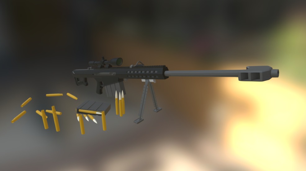 Military Sniper Rifle M82 Barrett - 3D model by speedy84au (@andrew ...