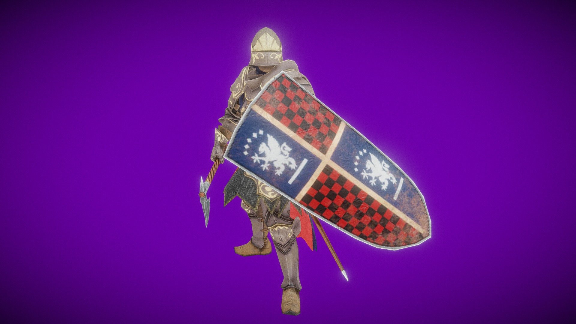 Sir Morgan Knight with shield - Buy Royalty Free 3D model by Luna ...
