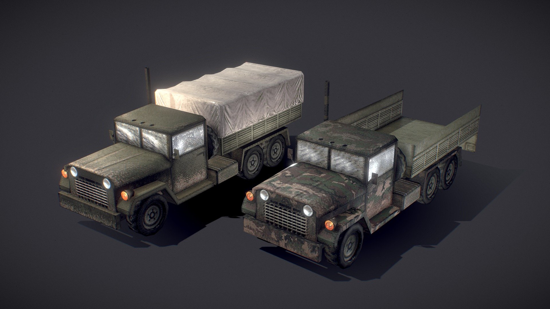 Military Truck PS1 - 3D model by matheaming [72a5360] - Sketchfab