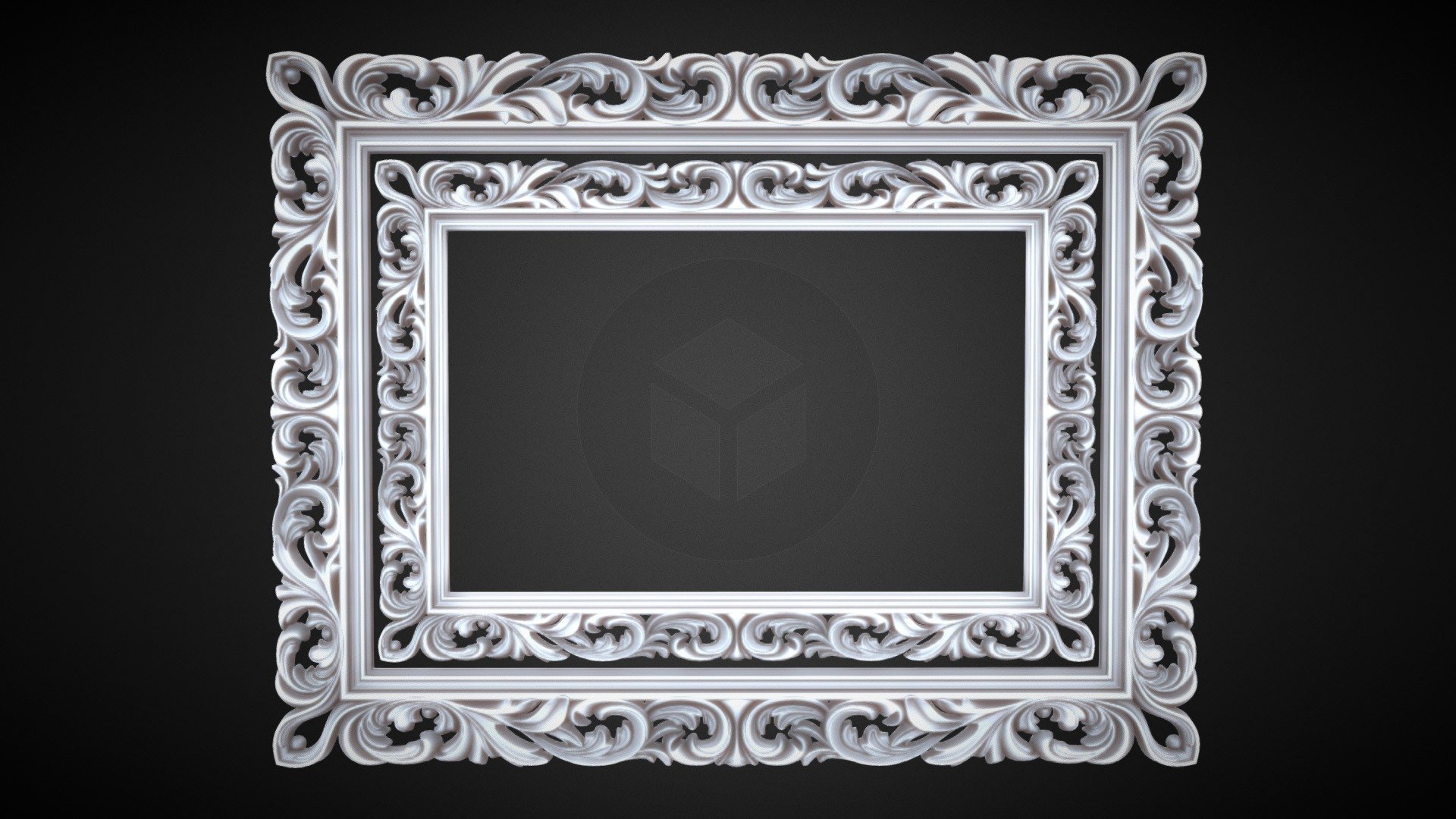 Carved frame mirror rg01 - Buy Royalty Free 3D model by RoyBtr [72a87f5 ...