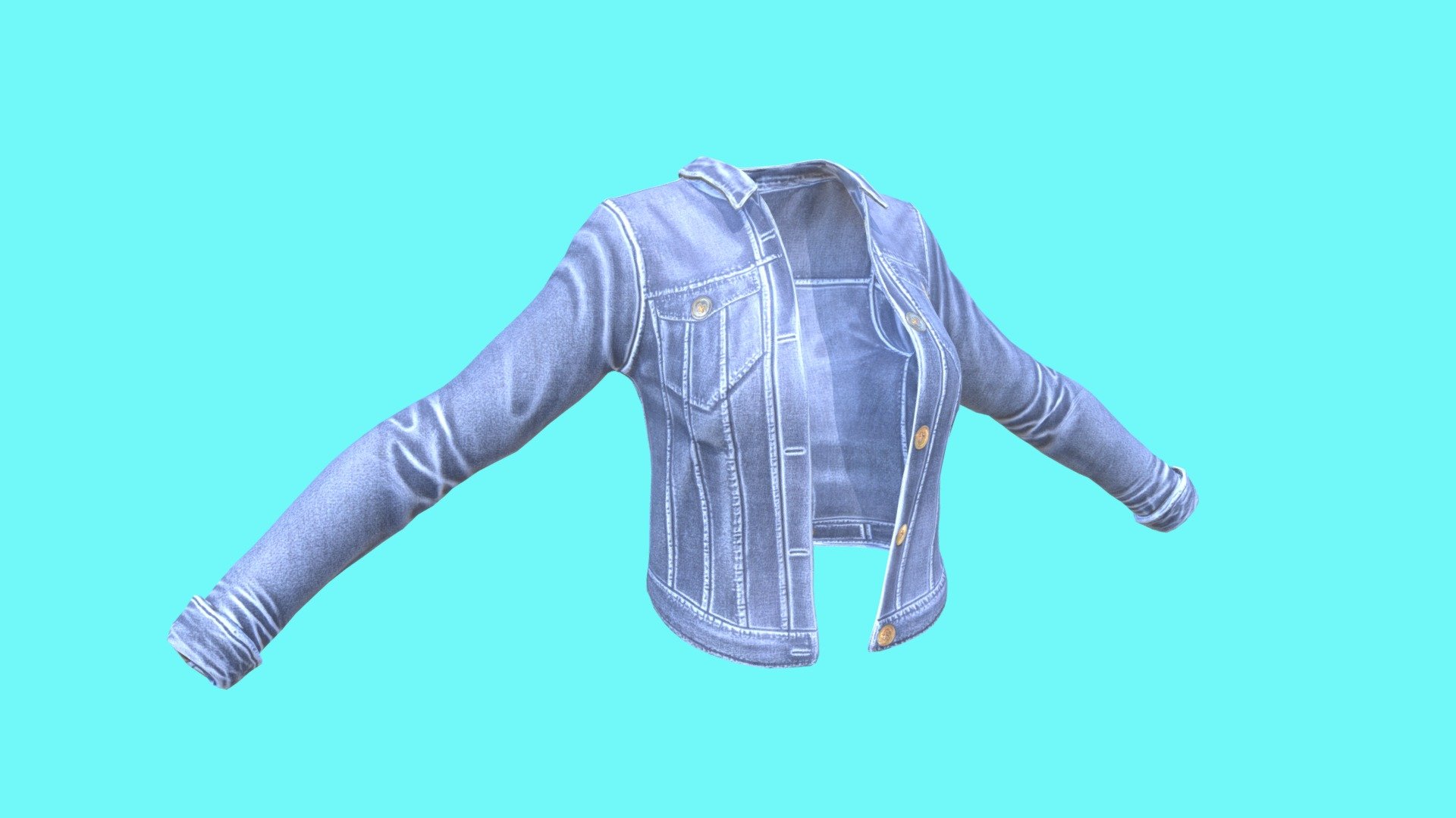 Woman Denim Jacket [Game ready] - Buy Royalty Free 3D model by Aleix ...
