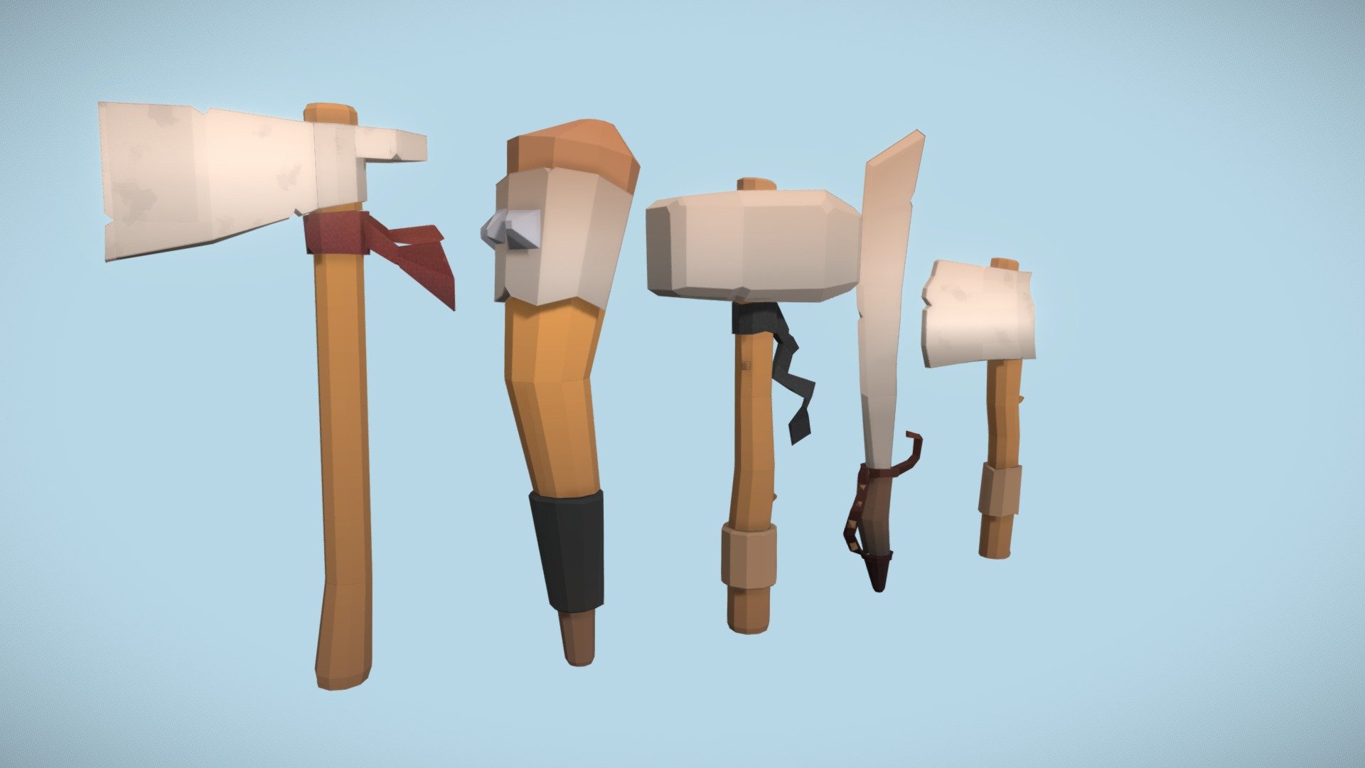 LOW POLY WOOD TOOLS ASSET PACK - Download Free 3D model by Ksatta ...