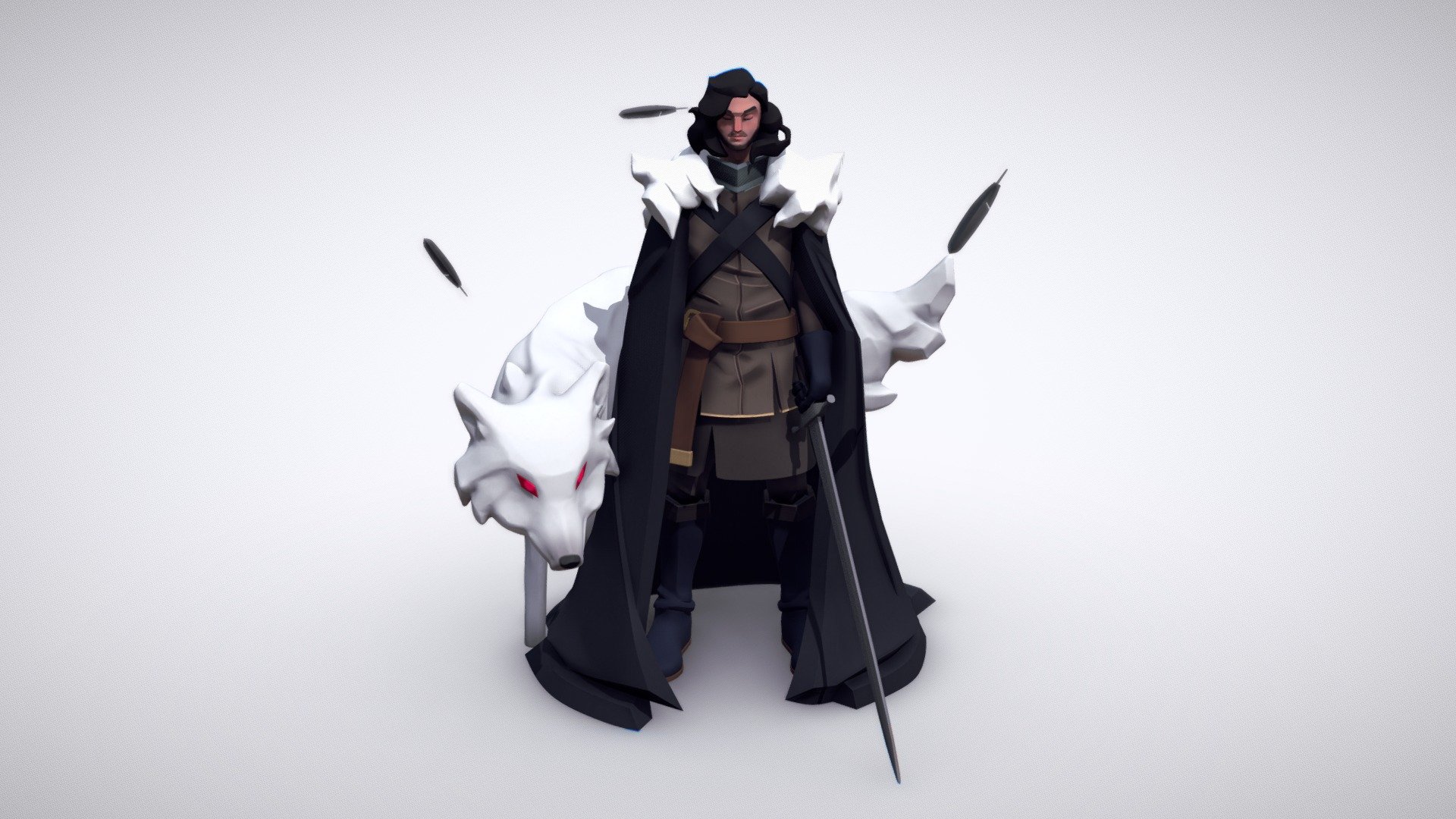 Jon Snow and Ghost - 3D model by Tarik Takasu (@tarik_takasu) [72cc1ed ...