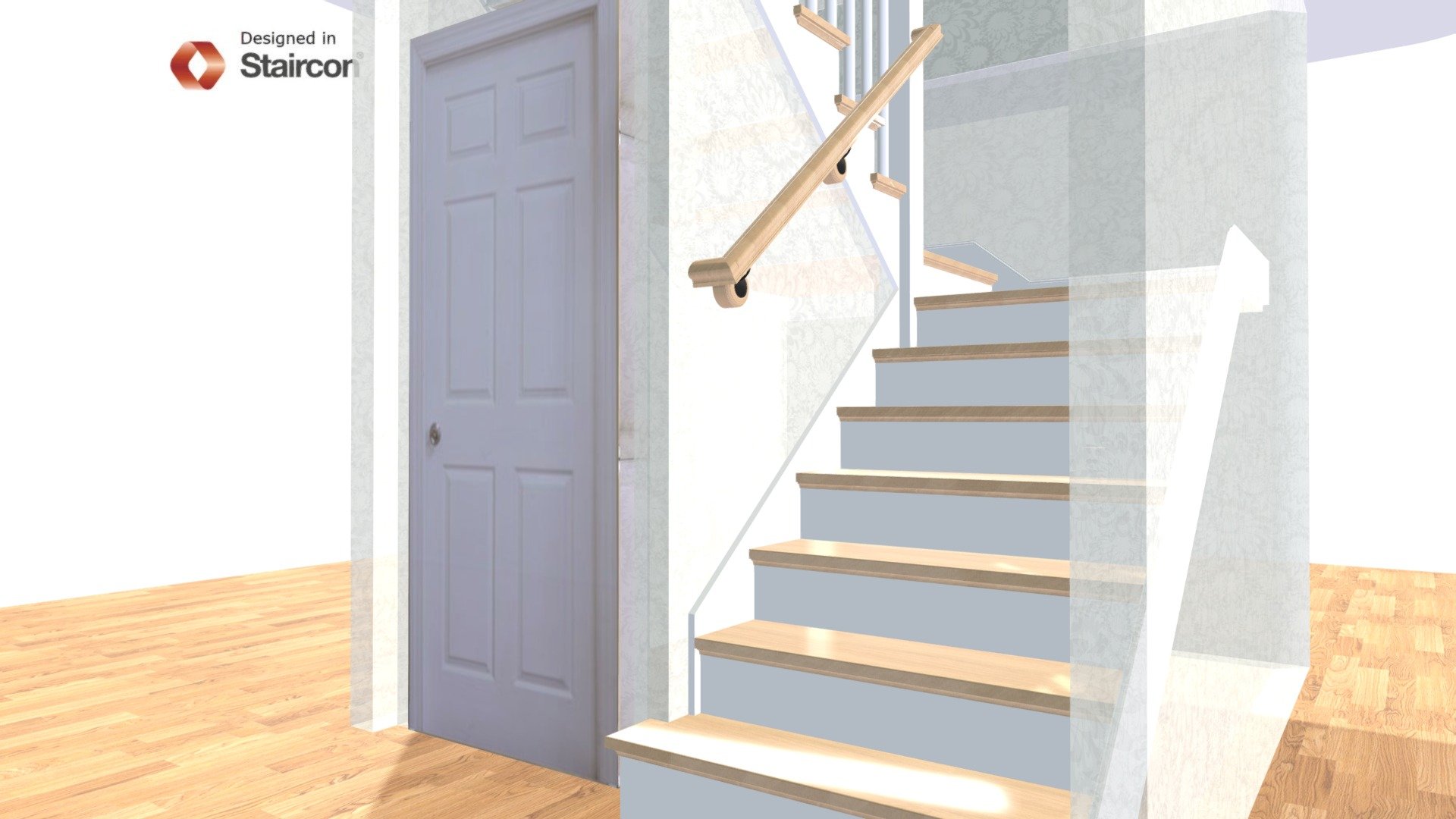 Switchback with 2 tread landing - 3D model by 3D Software for Stair ...