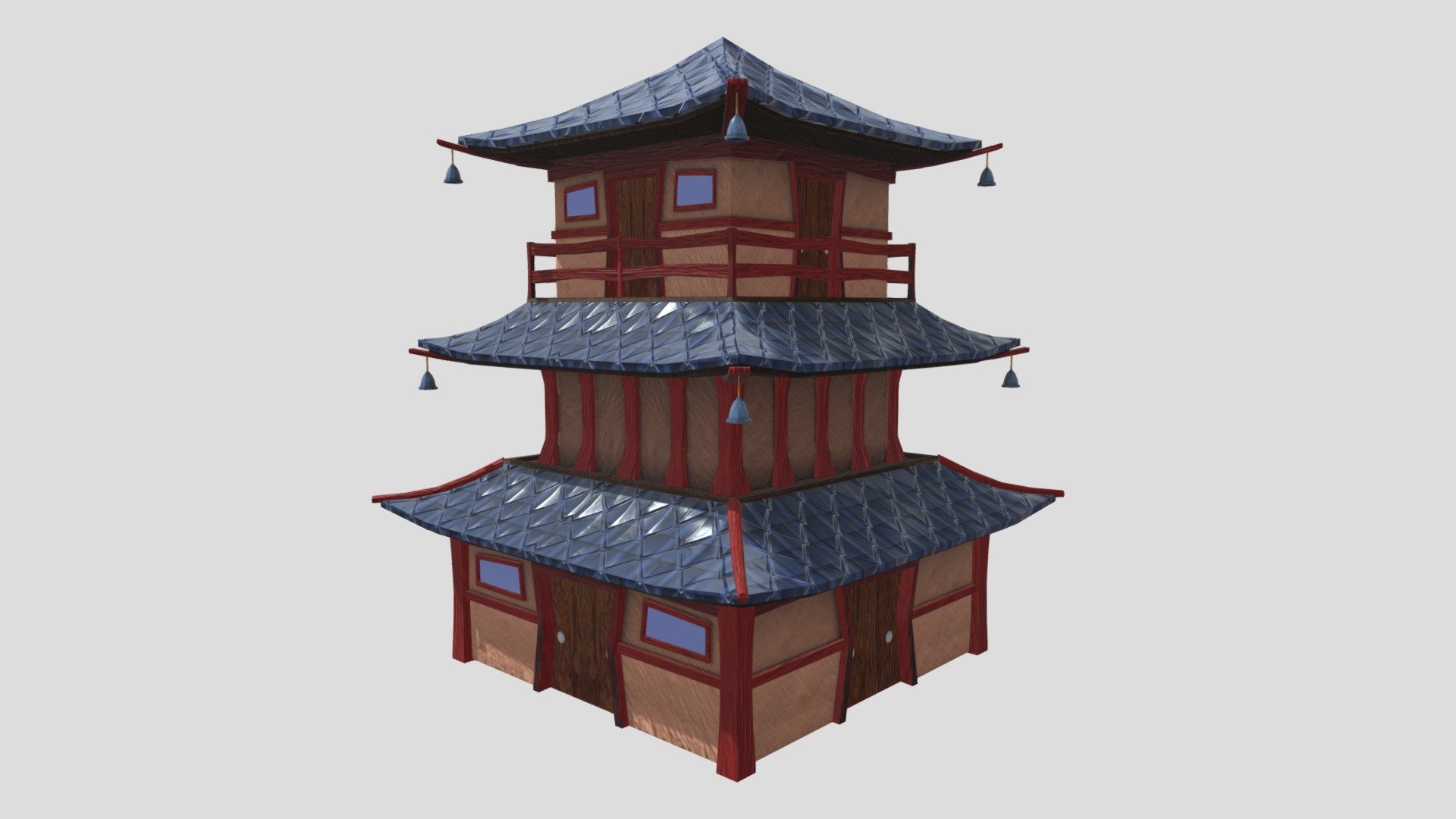 japanese temple - 3D model by enenowo [72d7158] - Sketchfab