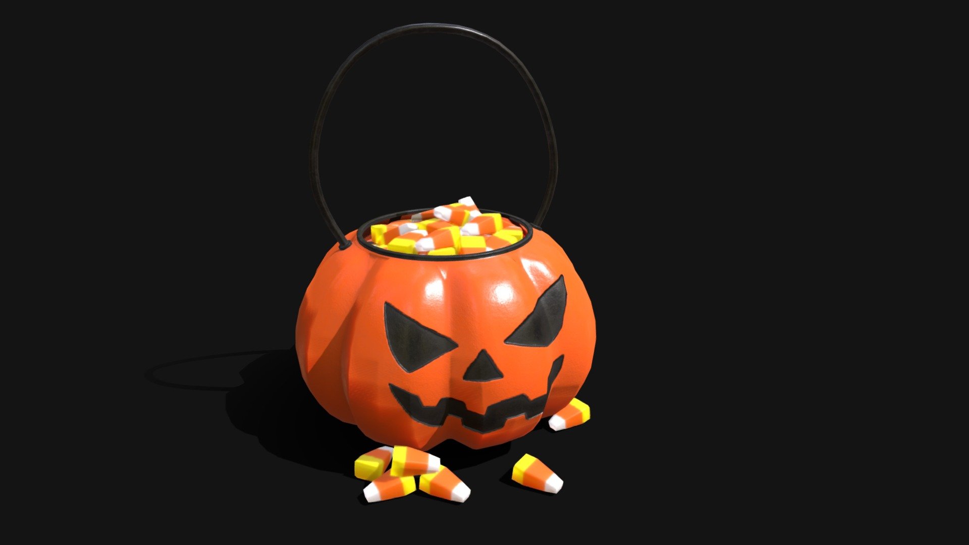 Halloween Plastic Pumpkin Candy Pail - Buy Royalty Free 3D model by ...