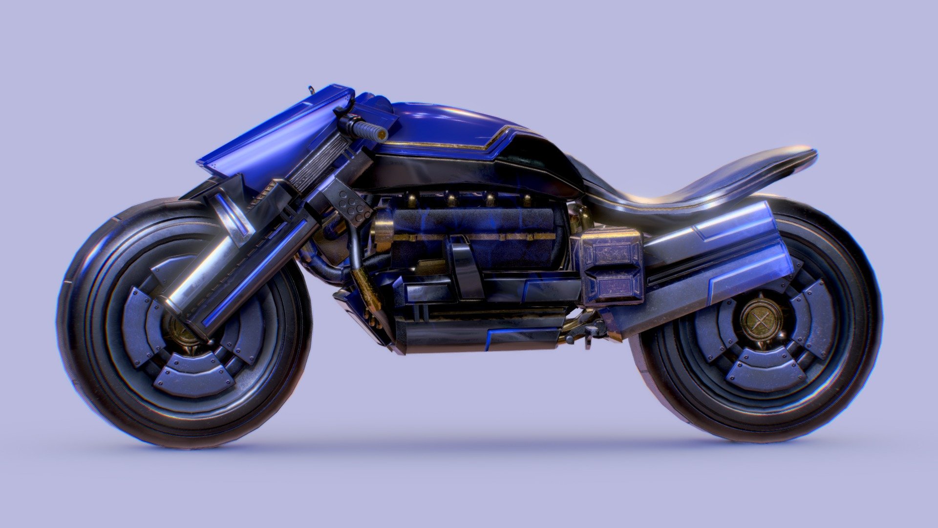 Futuristic Muscle Motorcycle - Andromeda's Bike - Buy Royalty Free 3D ...