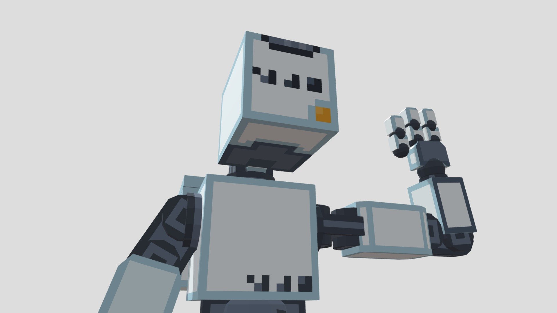 A pkg sender low poly robot rigged in blockbench - Download Free 3D ...