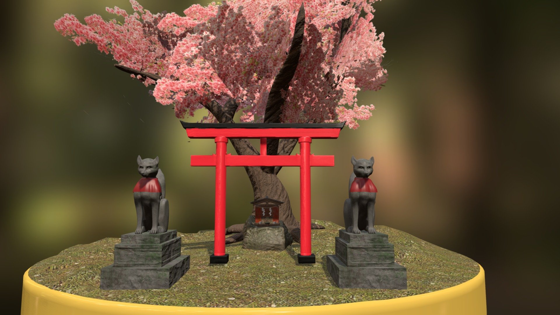 Japanese Shrine Scene Modullar Set (Combined) - 3D model by ankasper ...