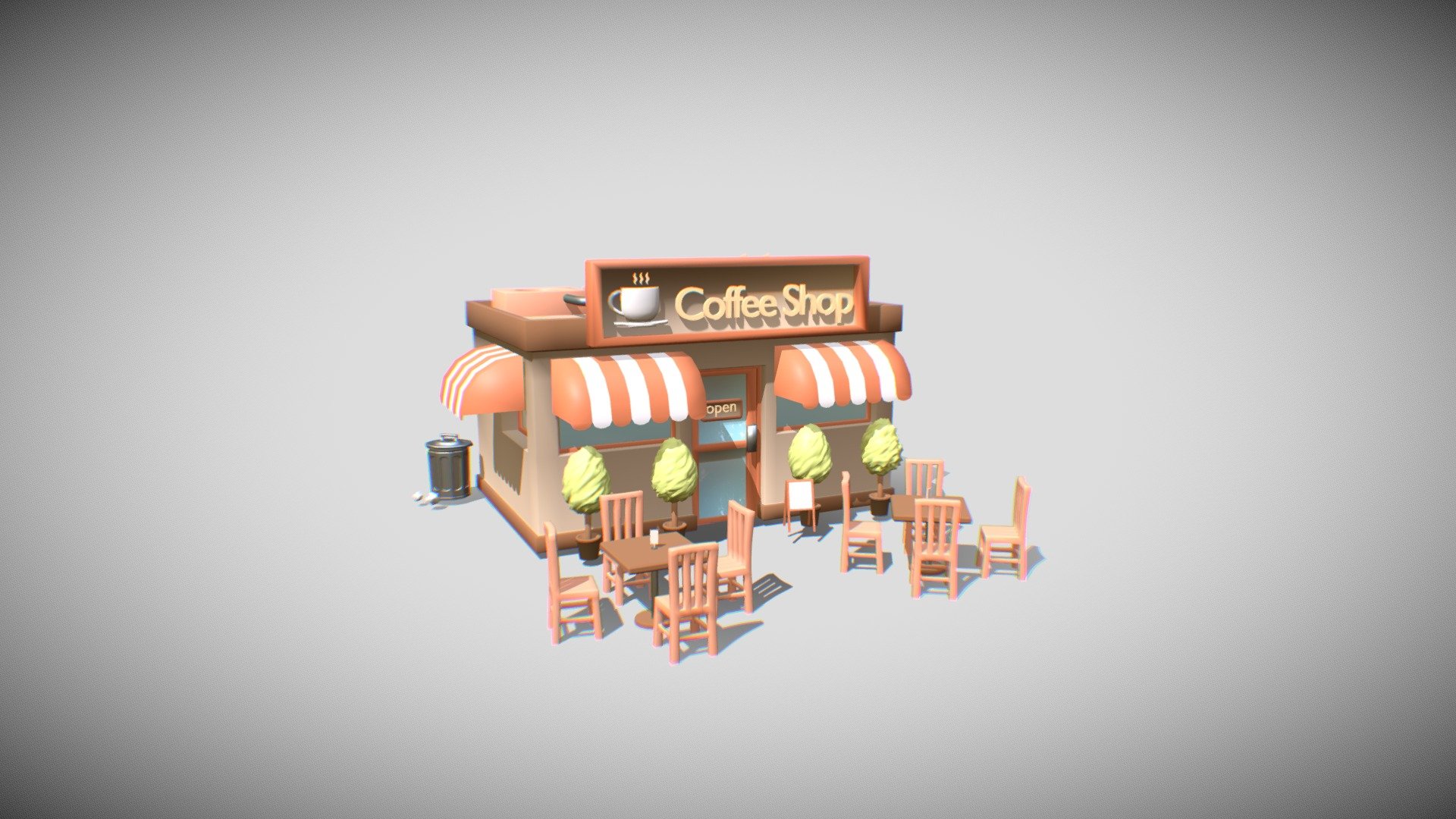 Coffee Shop - Download Free 3D model by LinjieFan [72ed71f] - Sketchfab