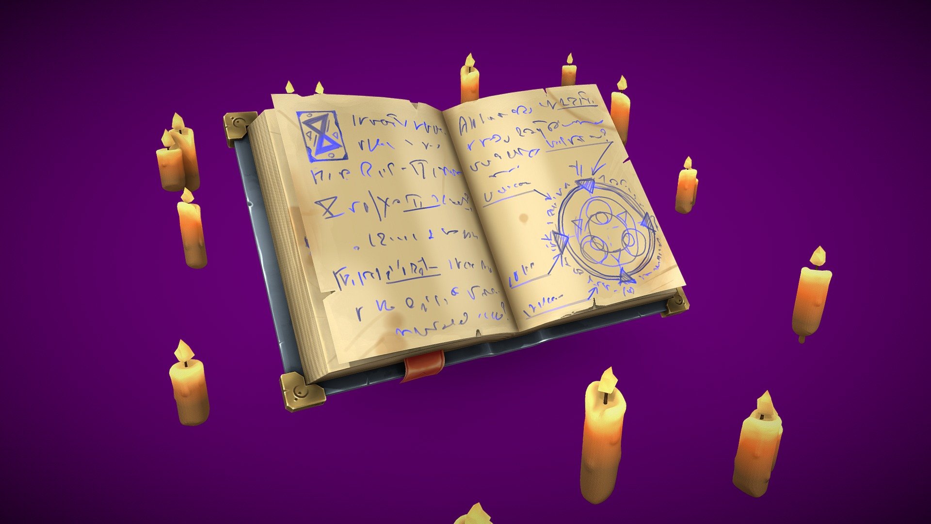 Stylized Mage's Book - 3D model by Dmitry Lastovka (@artbdraw) [72eec3a ...