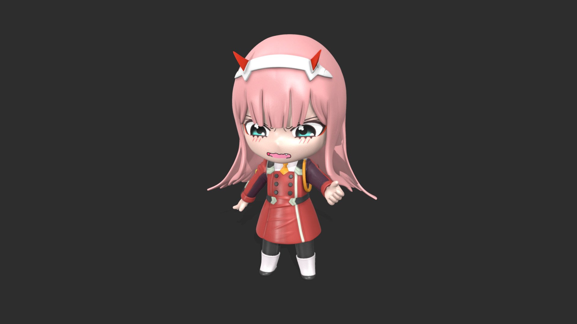*Angry Noises * Chibi Zero Two - 3D model by zeroswat [72f0a2d] - Sketchfab