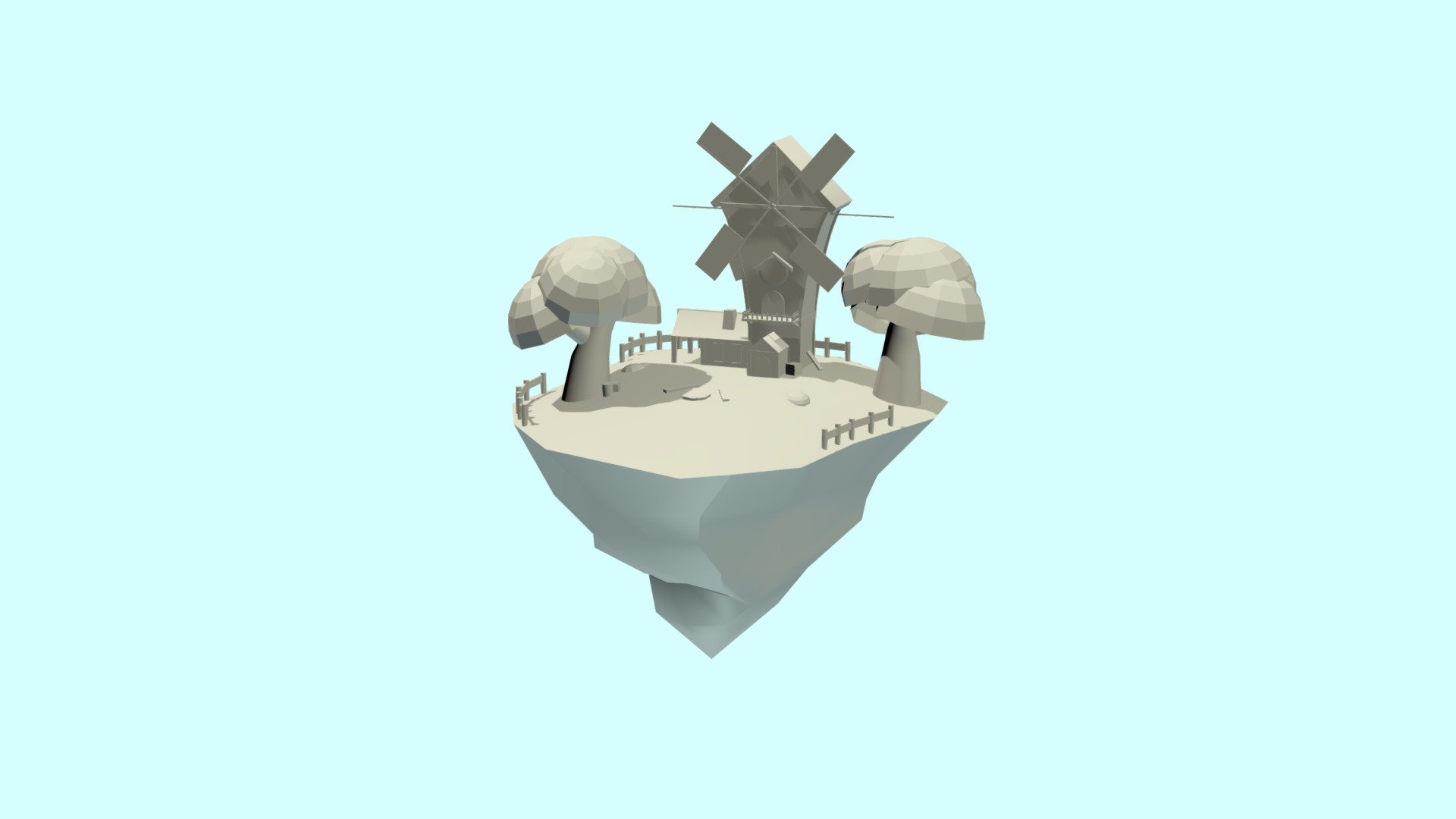 Grey Box Island - Download Free 3D model by KNORK [72f1330] - Sketchfab