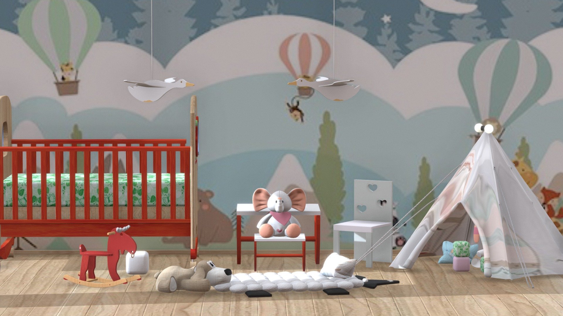 Baby room - Buy Royalty Free 3D model by luismi93 [72f85a1] - Sketchfab ...