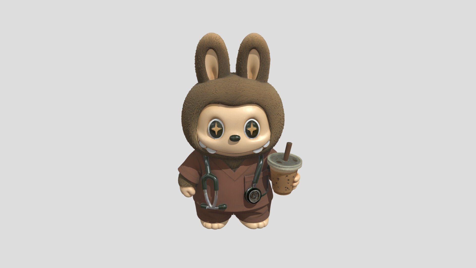 Labubu Coffee Creature – Stylized Toy Figure 3D - Download Free 3D ...