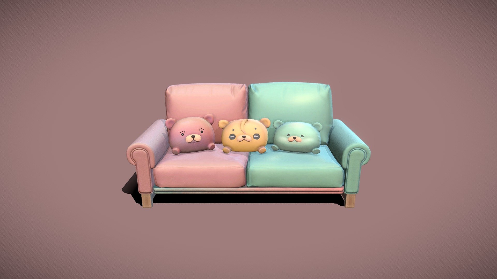Stylized Sofa - 3D model by Yvonne (@yuhanyvonne) [73284bd] - Sketchfab