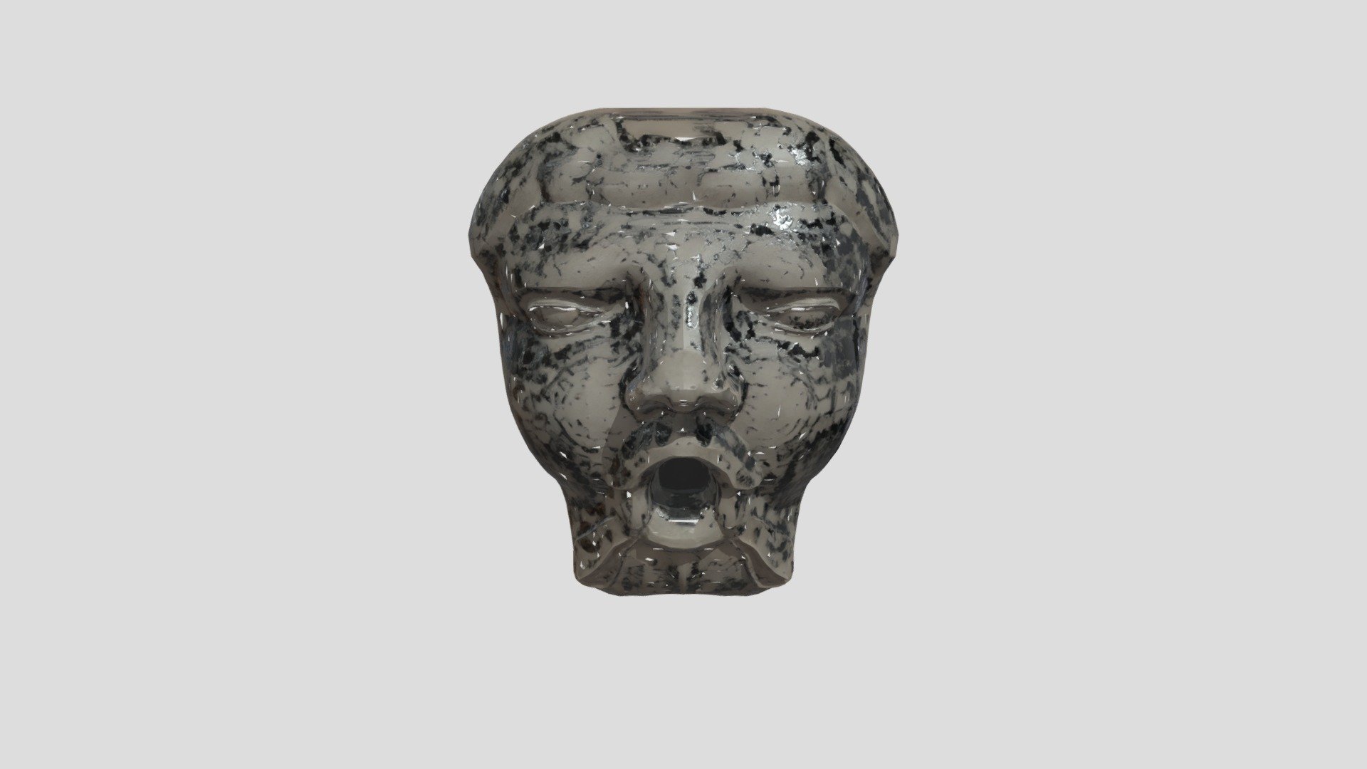 Stone carved face with open mouth - 3D model by Sammy Soli ...